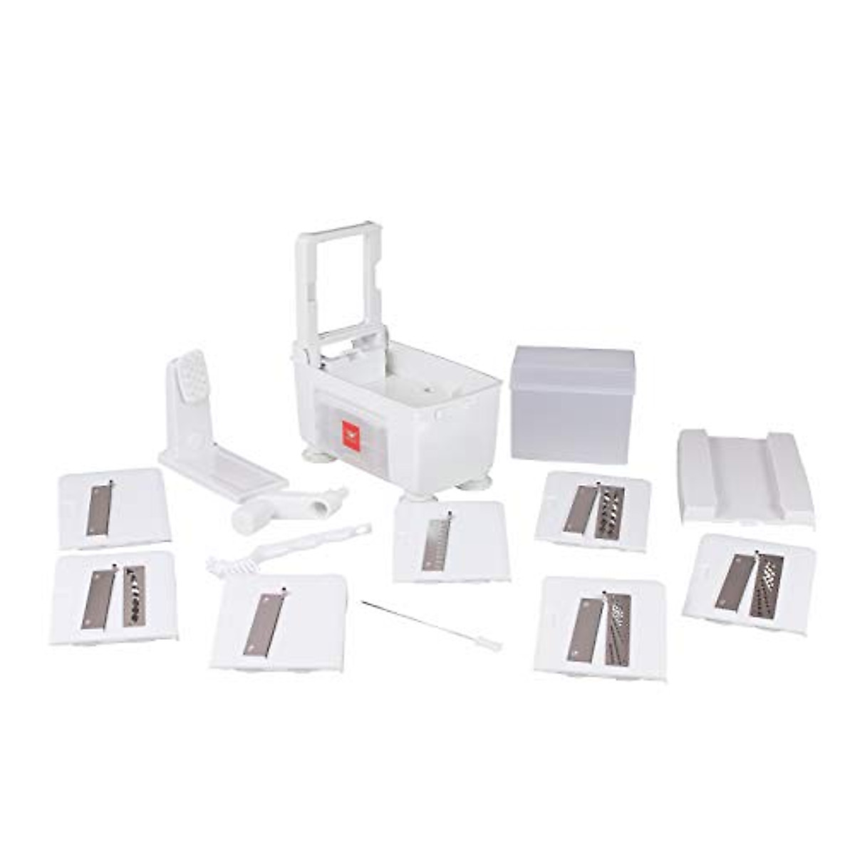 Paderno World Cuisine A4982807 8-Cut Collapsible Spiralizer, Folding 7-Blade, White