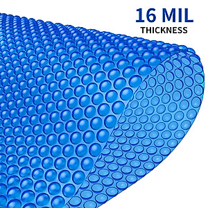 BigXwell Hot Tub Cover Solar Pool Cover, 16-mil 6 x 6 Foot Square Solar Pool Heater Heavy-Duty Heat Retaining Solar Blanket Cover for Spa Hot Tub