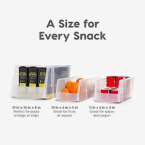 IRIS USA Inc. 11" x 6" x 5" Medium Plastic Stackable Open Front Organizer bin Caddy Basket for Refrigerator Freezer Kitchen Pantry Cabinet Workshop Garage Classroom Office Crafts Supplies 4 Pack Clear