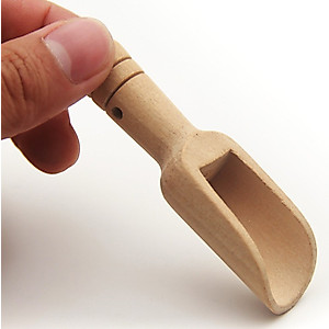 6 PCS Mini Wooden Scoops Bath Salt Spoon 3 Inch Long for Bath Salts, Candy, Spices, Laundry Detergent, Tea, Coffee Beans