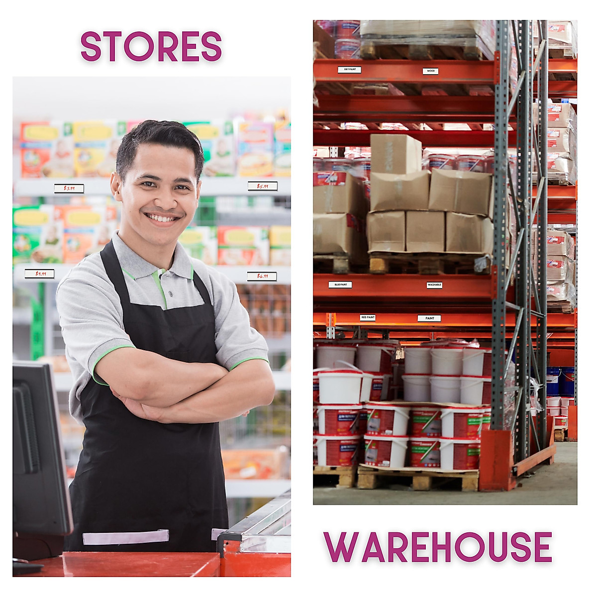 Availey 40 Pack Magnetic 'C' Channel Label Holders for Metal Racks and Shelves with Protective Films and Replacement Strips 4" x 1.6"