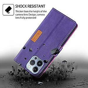 Fansipro Wallet Folio Case for Samsung Galaxy S9 Plus, Premium PU Leather Slim Fit Cover for Galaxy S9 Plus, 2 Card Slots, Friendly Fit, Rose Red & Purple