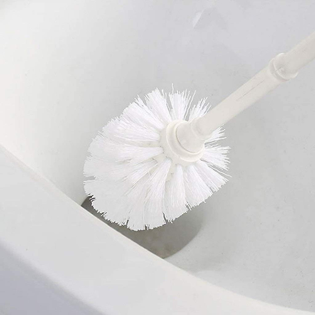 SAAKO Toilet Bowl Brush Ideas Toilet Cleaner Brush Family Bathroom Toilet Brush Suction Cup Wall Mount Plastic Toilet Brush Holder