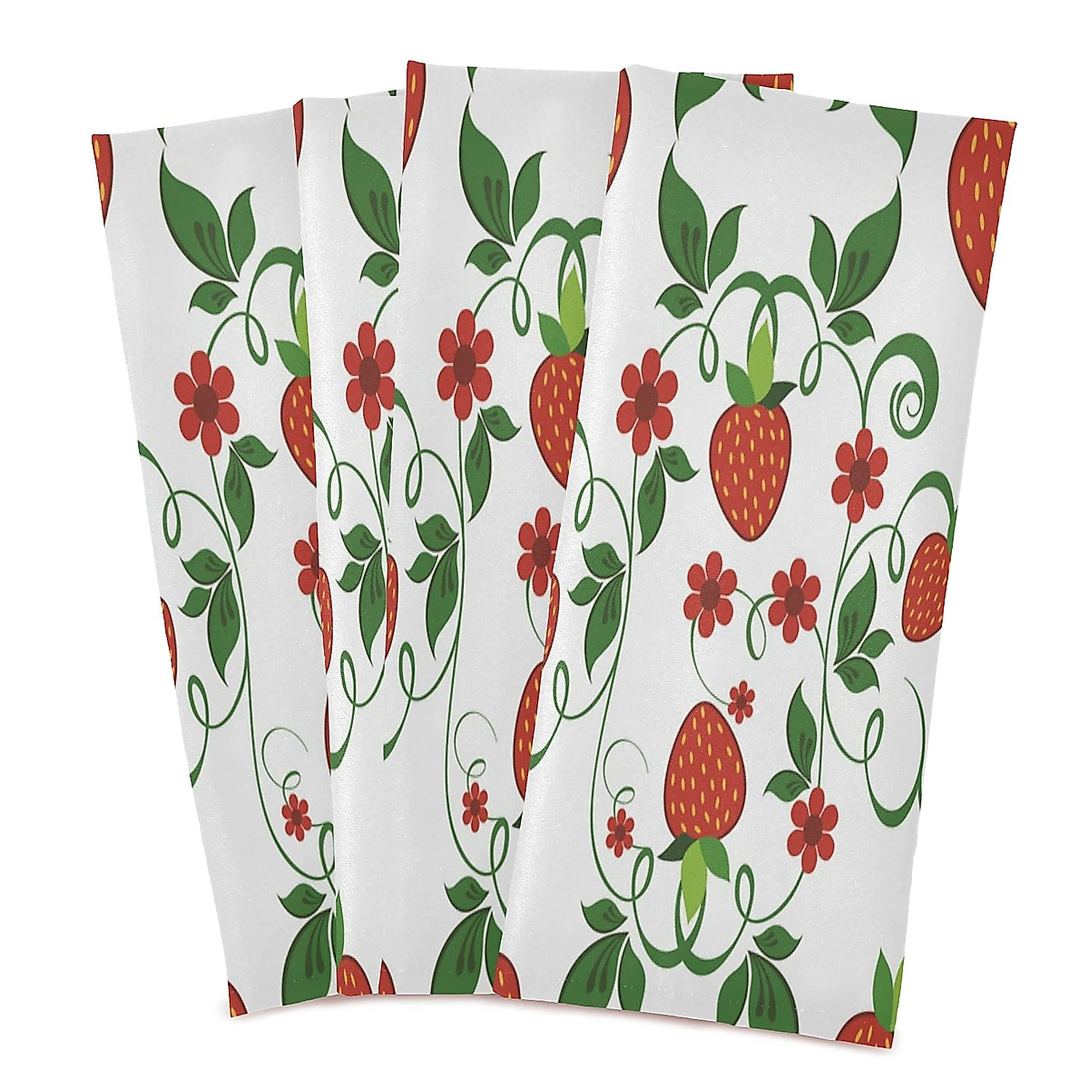 ALAZA Strawberry Decorative Kitchen Dish Towels 1 Piece,Soft and Absorbent Kitchen Hand Towels Home Cleaning Towels Dishcloths,18 x 28 Inch
