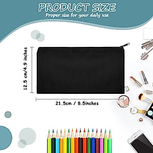 Weewooday 50 Pieces Canvas Cosmetic Bags Sublimation Canvas Makeup Bags with Zipper Pouch Bags Plain Makeup Pouch Blank DIY Craft Bags for Travel Stationery Cosmetic (Black)