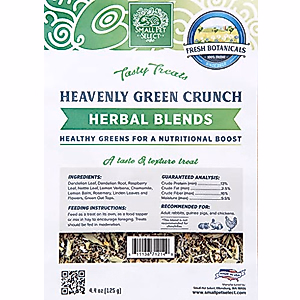 Small Pet Select - Heavenly Green Crunch Herbal Blend, a Natural Herbal Treat for Rabbits and Guinea Pigs, 4.4oz