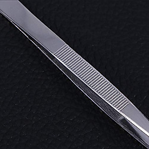 ULTECHNOVO Craft Tweezers Stamp Tweezers Wide Head Duck Beak Clip Stainless Steel Straight Head Tweezers Paste False Eyebrow Clip Paste False Eyelash Clip Philately Tools Stamp Collecting Supplies