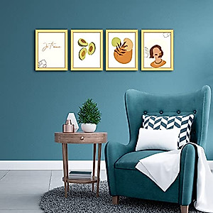 Annecy 8x10 Picture Frames 4 Pack, Distressed Gold Rustic Photo Frame with Real Glass, for Wall Mounting & Tabletop Display, 8 by 10 Picture Frames Set of 4 Perfect for Home Decor and Office Decor