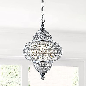 JONATHAN Y JYL6111A Juliette 12" Crystal/Metal LED Chandelier Pendant Chandelier Pendant Glam Contemporary Transitional Dimmable Dining Room Living Room Kitchen Foyer Bedroom Hallway
