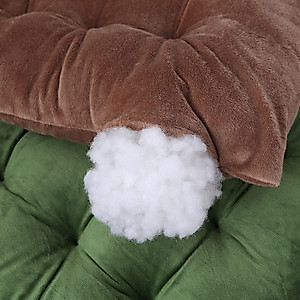 Large Hippo Chair Pads Square Hippo Cushion with Fixed Ties, Thicken Fluffy Cotton Chair Cushion Seat Pad for Home & Office Chair, Porch Swing and Car Seat (Navy)