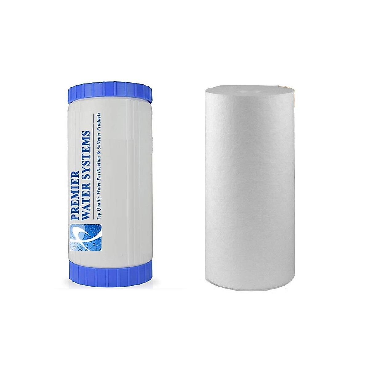 2 Pack: Whole House Filter Cartridges 4.5" x 10" | (1) Sediment & (1) GAC/KDF 85 Well Water Filters: Reduces Iron/Sulfur/Rotten Egg Smell - Compatible with 10" Big Blue Housing
