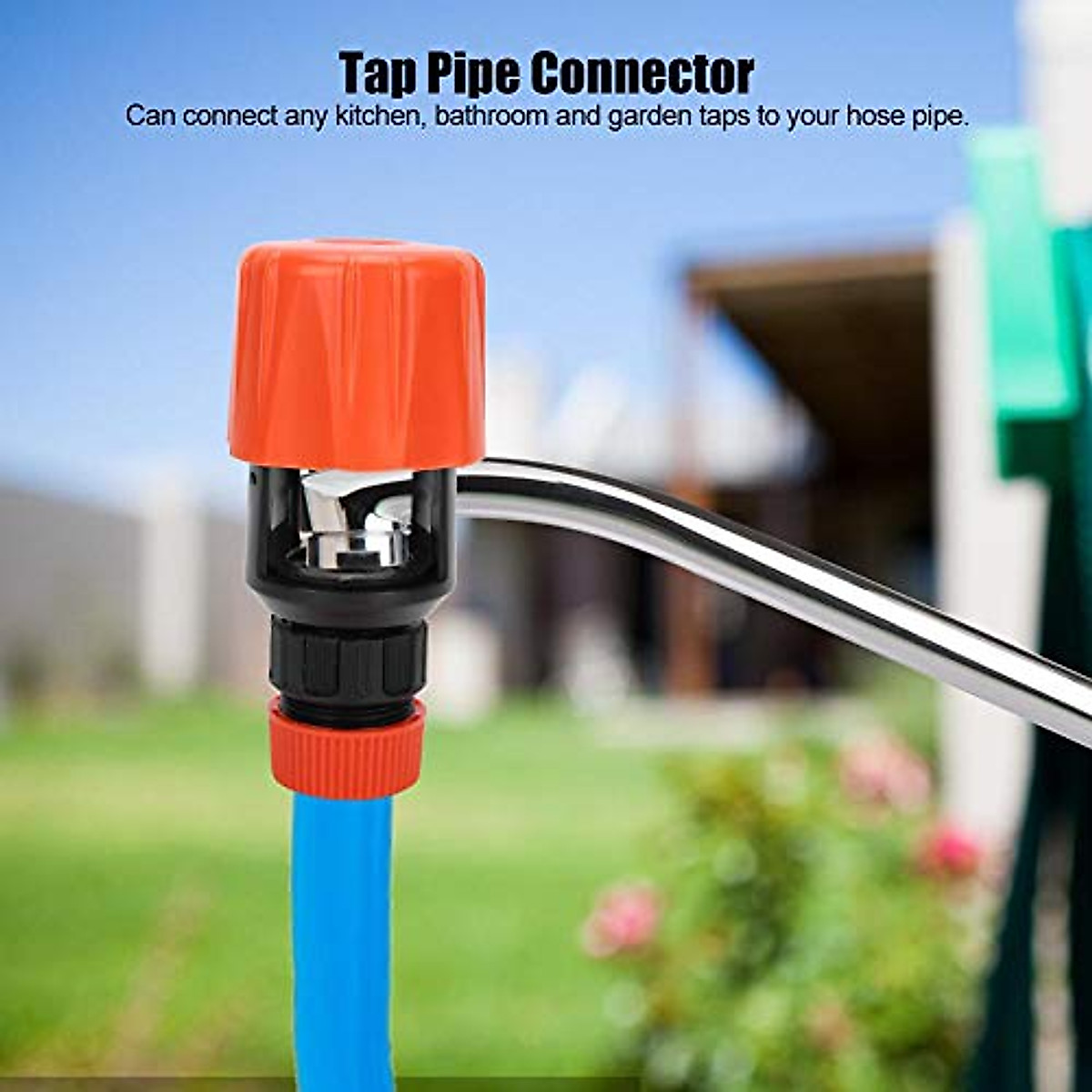 Pipe Connector, Ymiko Garden Hose Fitting Quick Connector Universal Tap Pipe Connector Kitchen Faucet Adapter Watering Irrigation Tools (Orange)