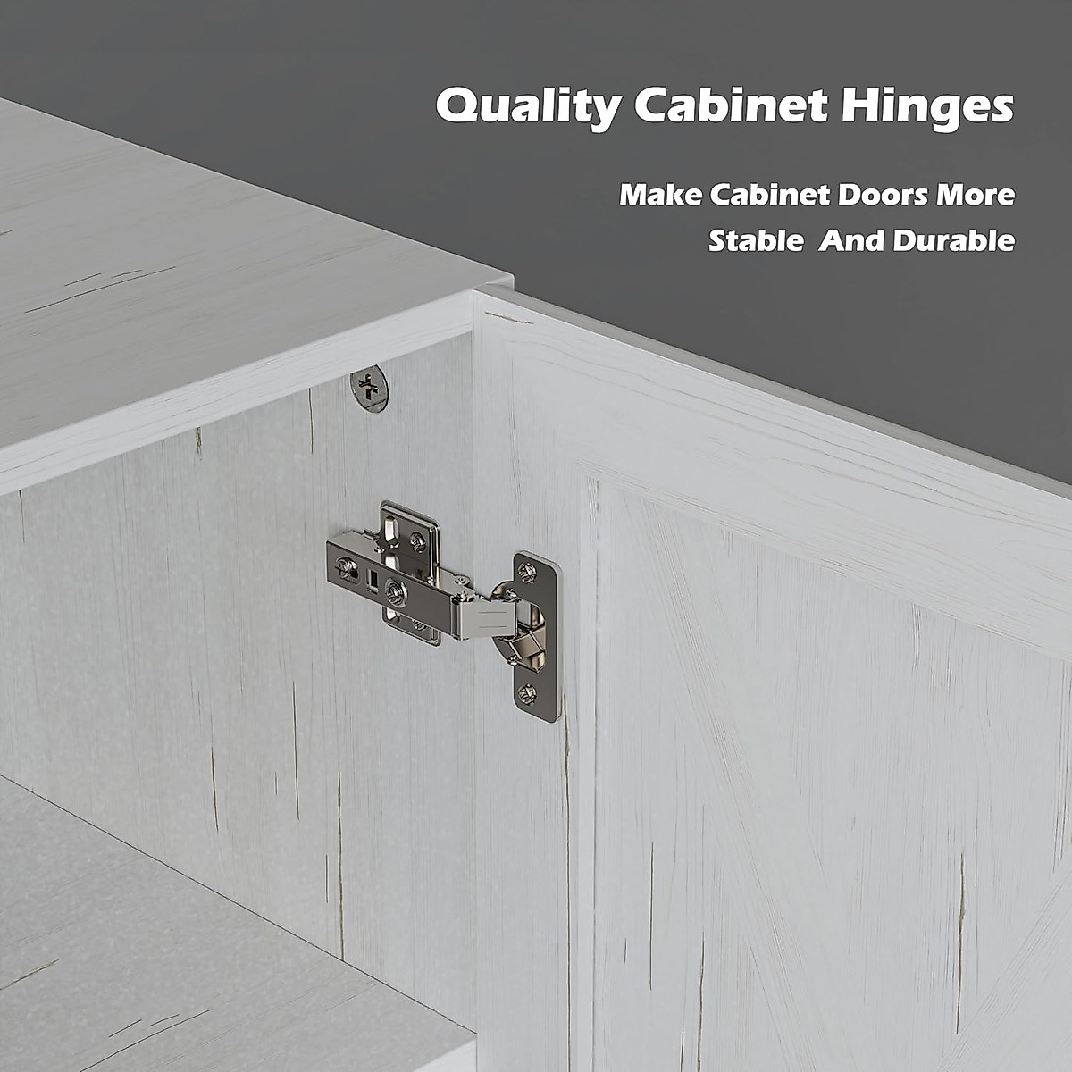 FIMELLO Wall Cabinet, Farmhouse Wall Mounted Cabinets for Kitchen Garage Laundry Storage, Medicine Cabinet with 3 Door and Shelves, White