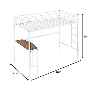 HYC Twin Over Full Bunk Beds with Desk, Heavy Study Metal Bunk Beds Twin Over Full Size, Convertible Into a Loft Bed and a Platform Bed
