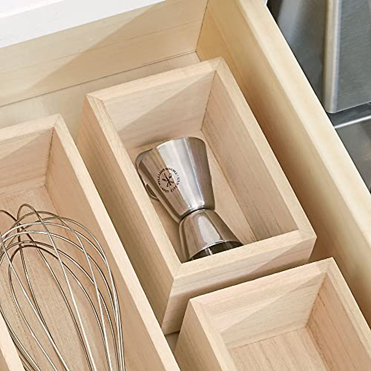 iDesign Renewable Paulownia Wood Collection Drawer Storage Organizer Bin, 3.3" x 5" x 2.5", Natural