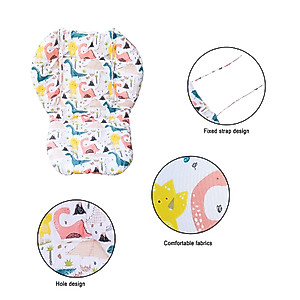 twoworld High Chair Cushion, Large Thickening Baby High Chair Seat Cushion Liner Mat Pad Cover Breathable (Dinosaur)