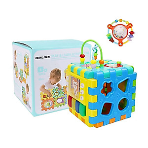BBLIKE Baby Activity Cube for Toddlers, 6 in 1 Multipurpose Activity Play Center, Educational Toy for 1 2 3 Years Old Boys and Girls