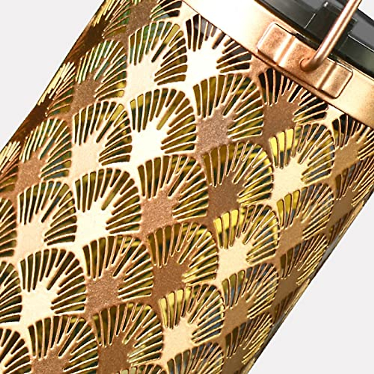 LADIGASU Solar Lanterns Outdoor Hanging Lantern Lights,Hollowed-Out Metal Decor Lantern, Waterproof LED Decorative Garden Light-Delicate Garden,Patio,Porches Decoration