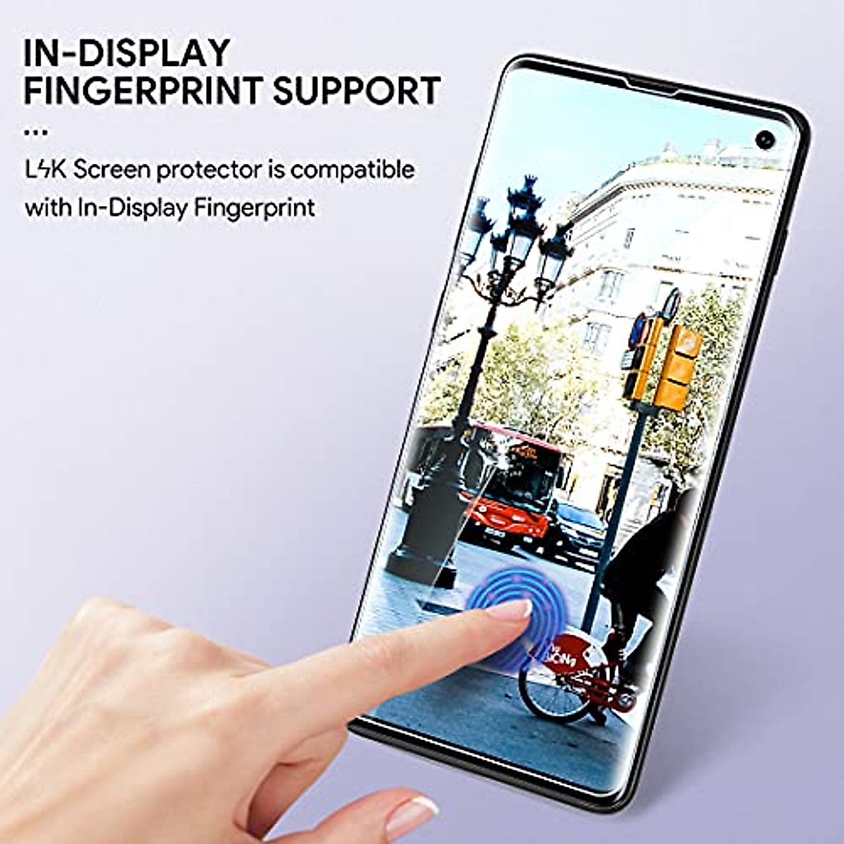 [2+2 Pack] LK Compatible for Samsung Galaxy S10 6.1inch, 2 Pack Flexible TPU Screen Protector and 2 Pack Camera Lens Protector [Ultrasonic Fingerprint Support] HD Clear Easy Installation