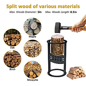 young master Kindling Splitter, Cast Steel Wood Splitter, Heavy Duty Double-Blade Maul Firewood Splitter, High-Impact Manual Log Splitter Wedge One-Piece Molding Wood Splitting Tool for Home