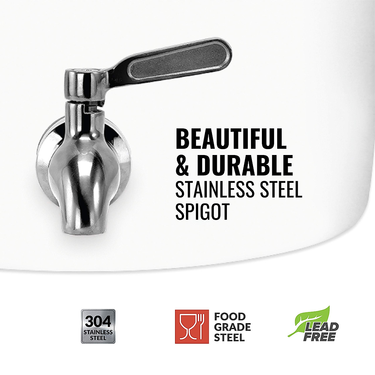 Geo Sports Porcelain Ceramic Crock Water Dispenser, Stainless Steel Faucet, Valve and Lid Included. Fits 3 to 5 Gallon Jugs. (Blue Stripe)