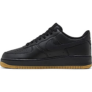 Nike Men's Air Force 1 Low '07 Sneaker, Black/Gum Light Brown/Black, 11.5