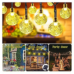 Xiaobei Solar Lights Outdoor Garden, Crystal Ball Solar Lights, Outdoor Decoration Garland Lights, Suitable for Home Garden Decoration, Party Wedding Christmas Decoration