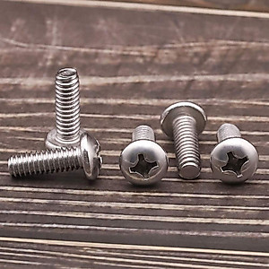 #10-24 x 3/4" Pan Head Machine Screw, Phillips Drive, 304 Stainless Steel 18-8, Bright Finish, Fully Machine Thread, 100 Pcs