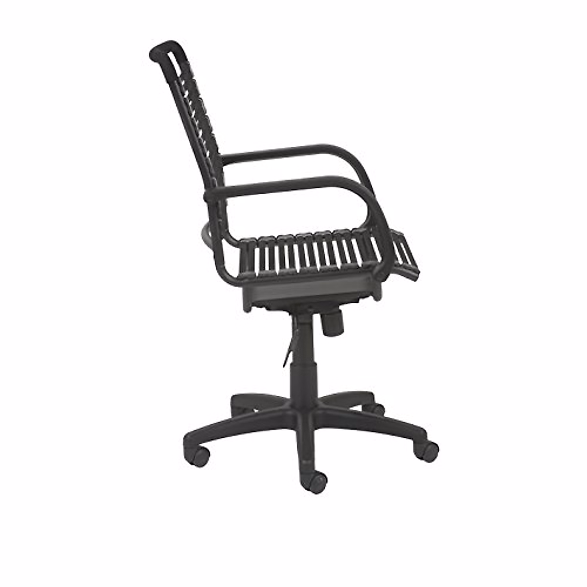 Euro Style Flat Bungie High Back Adjustable Office Chair with Arms, Black Bungies with Graphite Black Frame