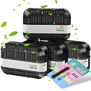 Refrigerator Deodorizer, 4 Pack Refrigerator Odor Eliminator, Fridge Deodorizer and Odor Absorber - Works Better than Baking Soda - Natural Activated Charcoal Odor Eliminator for Freezers, Lunch Boxes and Small Enclosed Space