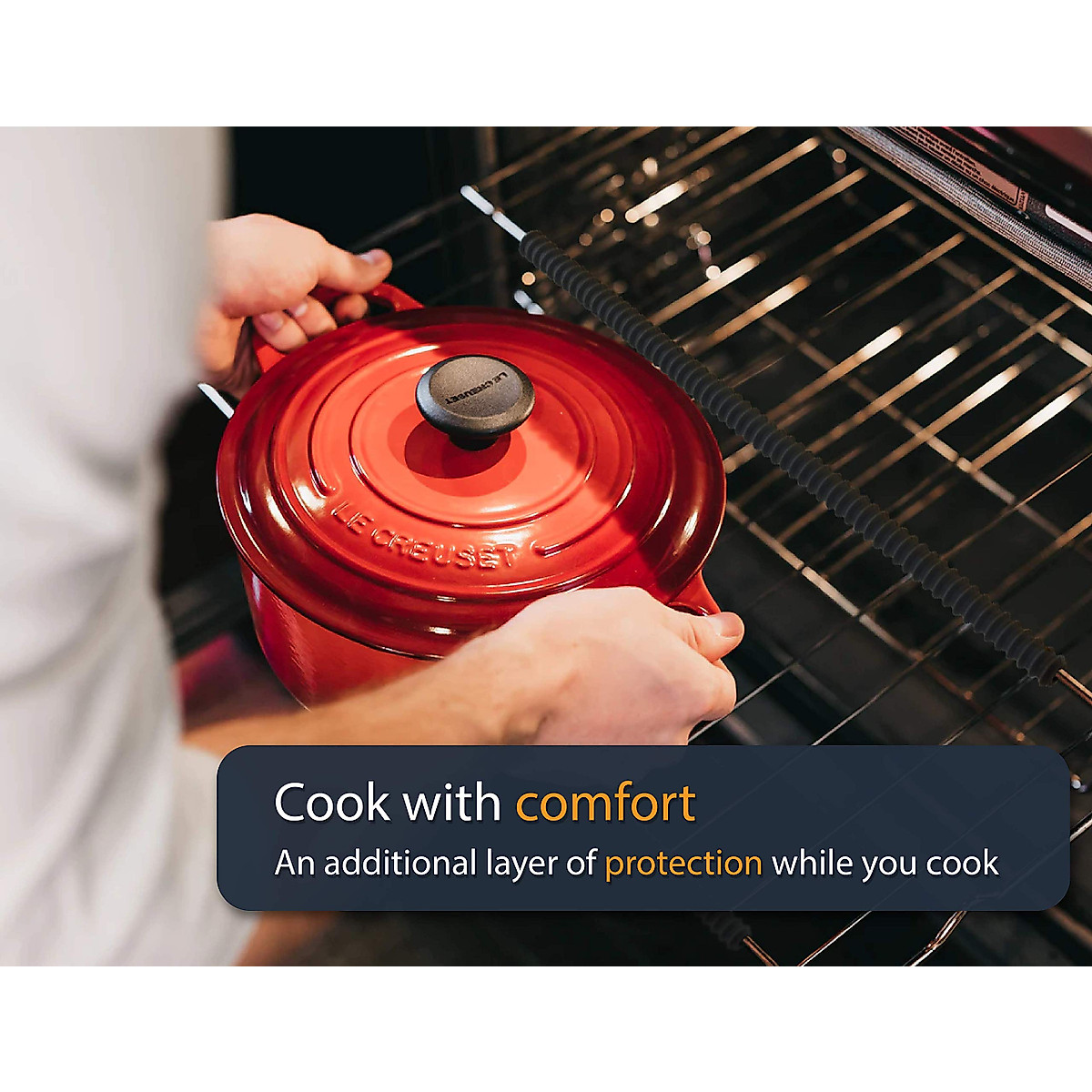 Silicone Oven Rack Shields by Linda’s Essentials (3 Pack) | Heat Resistance Silicone Oven Rack Protectors Guards Against Burns and Scars | 14 Inches Long (Black)