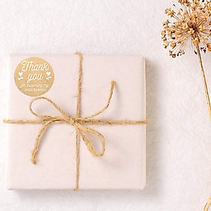 EL Nido 600 pcs 1.5" Thank You for Supporting My Small Business Stickers I 600 pcs Roll Kraft Paper Thank You Stickers | roll Boutique Supplies for Business Packaging (Kraft Sticker, 600pcs)