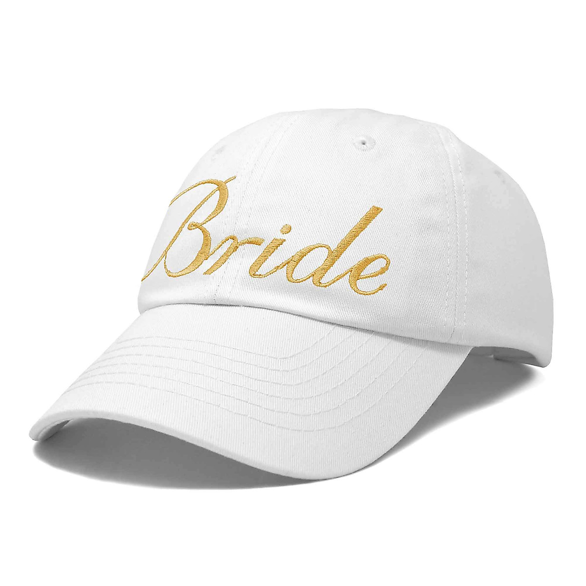 DALIX Bachelorette Party Hats Bride Squad Dad Caps Wedding Bridal Shower White