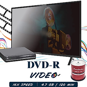 PioData DVD-R 4.7GB 16X Logo Top Blank Media | 100-Pack Cake Box Spindle | Blank DVDs for Burning Video, Bulk Discs for Data Storage