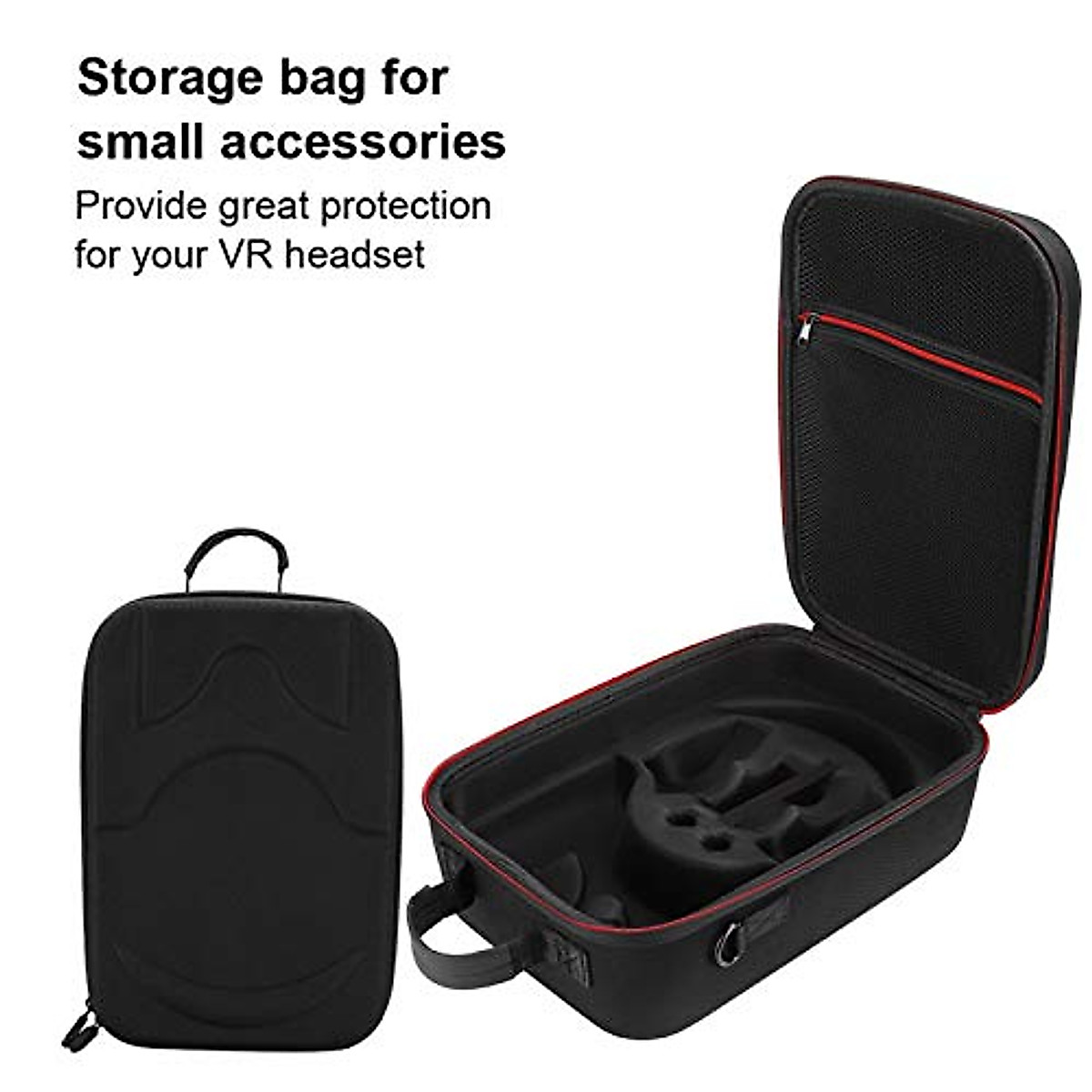 Omabeta Carrying Case, VR Storage Bag Hard Shell, Fine Internal Structure with Shoulder Strap for Small Component for Game Console for Game Host(Black)