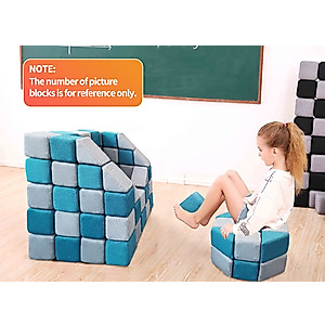 nets Tribe Magnetic Soft Building Blocks for Kids, Magnetic Blocks, Big Blocks, Educational Toys, Incredibly Fun Building Block for Children (Blue+Gray)