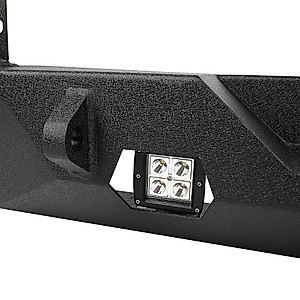 ECCPP Rear Bumper w/Tire Carrier Fit for Jeep Wrangler TJ YJ 1987-2006 (with D-ring & LED Lights) Texture Black