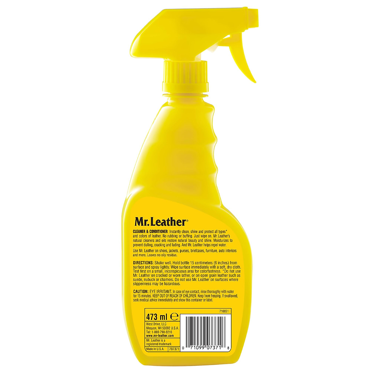 Mr. Leather Cleaner and Conditioner (16 oz) - Safe for All Leather & Vinyl - Hydrate and Shine with Water-Repellent Protection for Couches, Car Interior, Shoes, and Bags