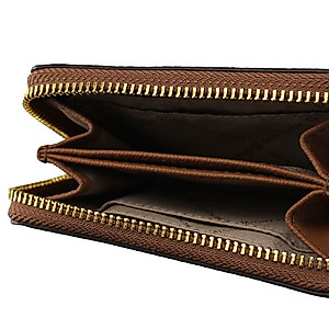 Michael Kors Jet Set Travel Medium Zip Around Faux Leather Card Case (Brown/Luggage)