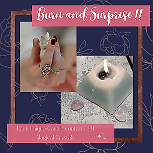 Fifi Peony Gemstone Candles- Surprise Hidden Crystals Embedded in a Stunning Pyramid Canlde. Scented with Fruity Lychee and Lime.