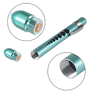 ALMOCN 3 Pack Pen Light,Nurse Medical Reusable LED Penlight White Light with Pupil Gauge and Ruler,Black + Gold + Blue