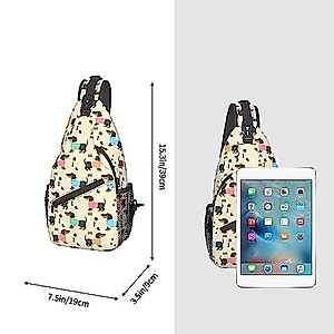 qyopvli Dachshund Sling Bag Crossbody Backpack Hiking Travel Daypack Chest Bag Lightweight Shoulder Bag For Women Men
