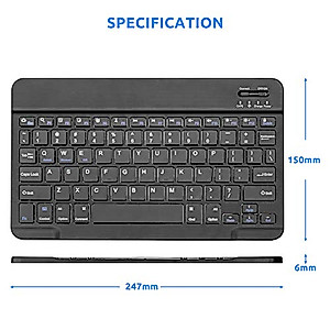Samsung Galaxy Tab S7/S8/S9 Wireless Keyboard,Universal Slim Portable Bluetooth Keyboard Compatible with Samsung Galaxy Tab S7/S8/S9 Keyboard with Built in Rechargeable Battery,Black