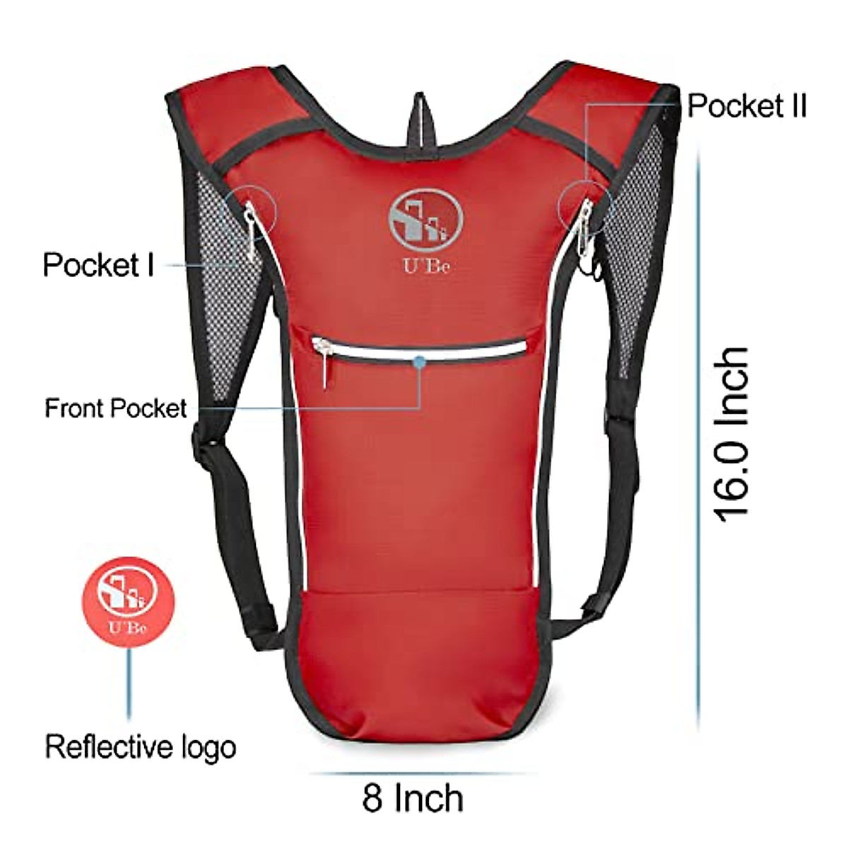 2Pack Hydration Backpack with 2L Water Bladder - Camelback for Kids Men & Women - Running Hiking Cycling (Color 2Pack)