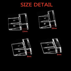 Haulonda 4pcs Clear Color Acrylic Aquarium Fish Tank Glass Cover Clip Support Holder (6mm)
