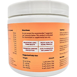 Furevery Chewable Dog Vitamins and Supplements – Daily Longevity Multivitamin for Dogs with Curcumin, Taurine, Trans-Resveratrol – Essential Vitamins for Dogs to Support Wellness and Vitality