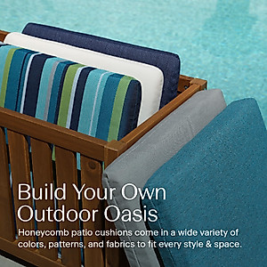 Honeycomb Outdoor Universal Seat Cushion Set, 18" x 17.5", Textured Solid Henna Outdoor Chair Cushions