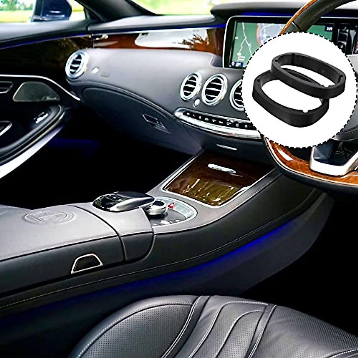 Milisten 2 Pcs Speaker Adapter Spacer Ring Black Replacement Audio Washer Ring for Car Audio Speaker Accessories