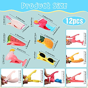 Honoson 12 Pcs Beach Towel Clips Beach Chairs Clips Plastic Swimming Pool Towel Holders Jumbo Size Funny Clothespins for Patio Holiday Pool Blanket Decoration (Cute)