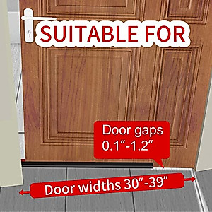 Door Draft Stopper, Cuttable Under Door Seal, Strong Adhesive Draft Stopper for Bottom of Door for Exterior/Interior Doors 39” Length (Black)